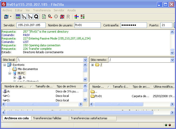 Instalar y utilizar el programa de transferencia de Ficheros FTP Filezilla